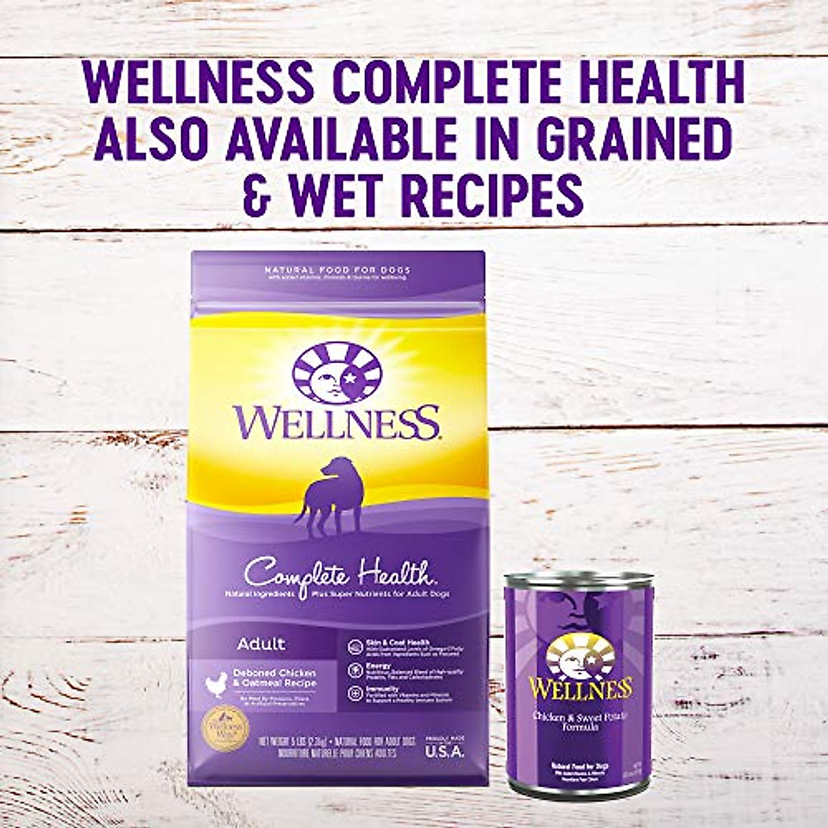 Wellness Complete Health Grain-Free Dry Dog Food, Natural Ingredients, Made in USA with Real Meat, For All Lifestages (Chicken, 24-Pound Bag)