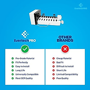 EvertechPRO 241798224 Ice Maker Replacement for Frigidaire Refrigerator 241798231 241798201 241642501 5304445222 5304456669