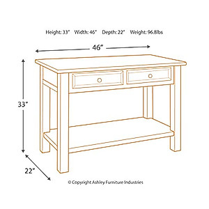 Signature Design by Ashley Tyler Creek Modern Farmhouse Sofa Table, Brown & Black