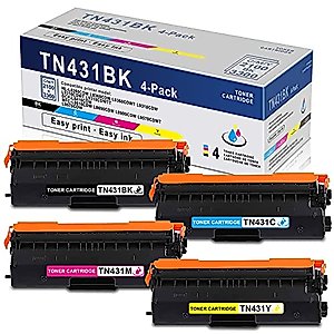 VIT 4 Pack (1BK+1C+1M+1Y) High Yield Compatible TN431 TN-431 TN431BK TN431C TN431M TN431Y Toner Cartridge Replacement for Brother HL-L8260CDW L8360CDW L8360CDWT L9310CDW L9310CDWT L9310CDWTT Printer