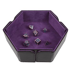 Forged Dice Co. 6.5 Inch Magnetic Folding Dice Tray - Portable Folding Dice Rolling Tray for use as DND Dice Tray D&D Dice Tray or Dice Game - Quiets Rolling Metal Dice and Folds Flat - Purple