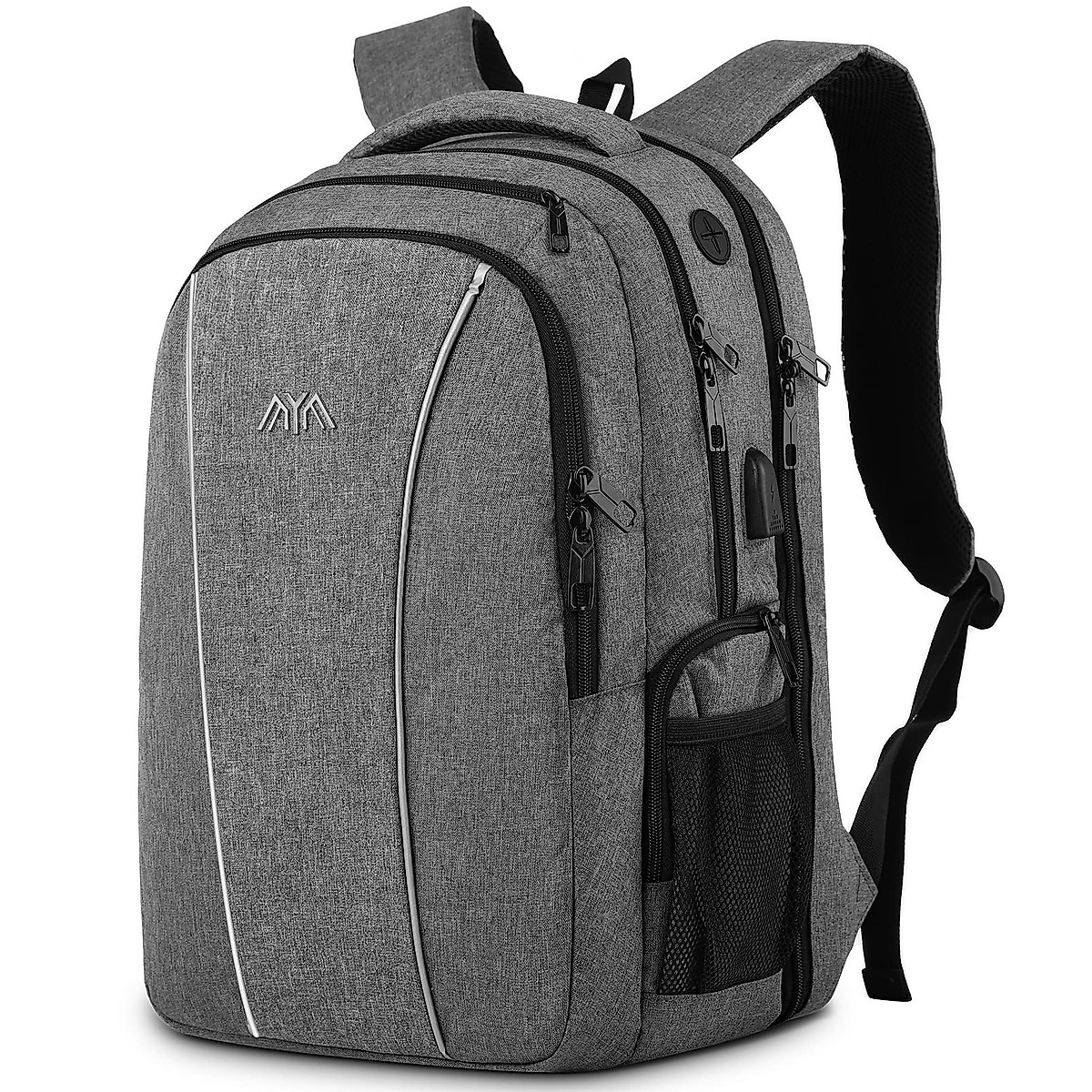 YAMTION Backpack for School College Work Business Office,Slim Bookbag Computer Tech Backpack with USB for Men Women Teen Boys Girls,Travel TSA Approved