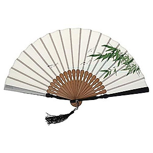 Decorative Folding Fans Chinese Style Vintage Summer Bamboo Folding Fan Hand Held Fan Dance Wedding Party Decor Pocket Gifts Elegant Hand Fans Vintage Style (Color : Grey)