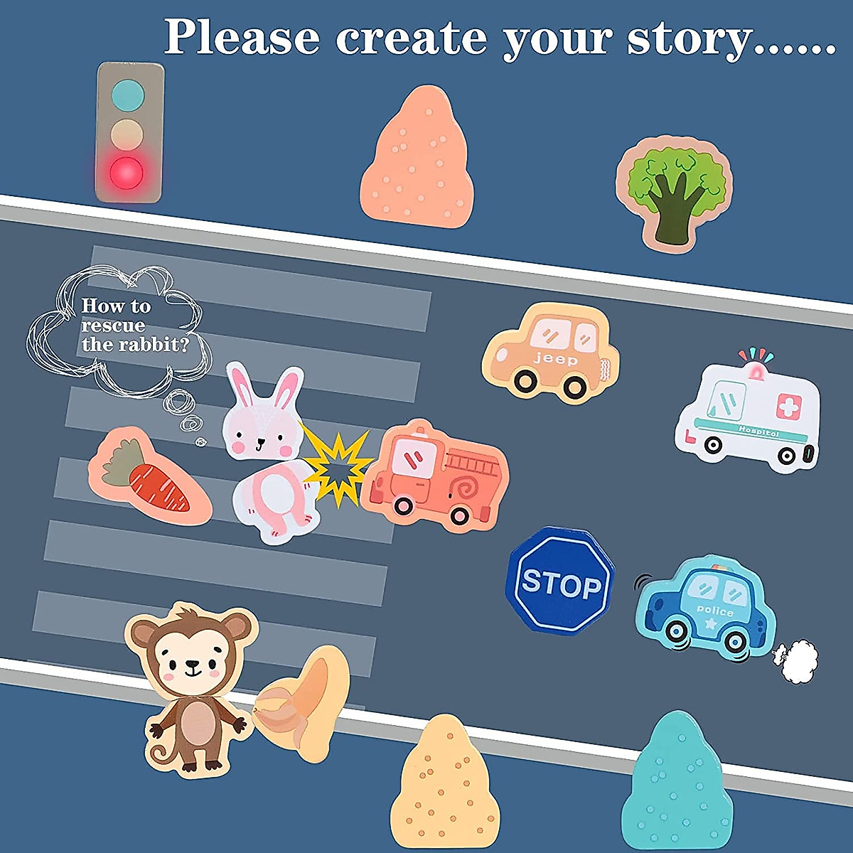 57 PCS Lacing Beads Wooden Primary String Threading Beads Animals Fruits Lacing Toy Preschool Fine Motor Skills Montessori Educational Toy for 3 4 5 6 7 8 Years Old Kids Boys Girls