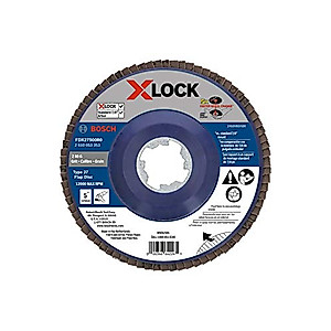 BOSCH FDX2745080 1-Piece 4-1/2 In. X-LOCK Flap Disc 80 Grit Compatible with 7/8 In. Arbor Type 27 for Applications in Metal Blending and Grinding