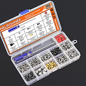 HELIFOUNER 360 Pieces Computer Standoffs Screws Assortment Kit with a Screwdriver