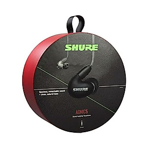 Shure AONIC 5 Wired Sound Isolating Earbuds, High Definition Sound + Natural Bass, Three Drivers, Secure In-Ear Fit, Detachable Cable, Durable Quality, Compatible with Apple & Android Devices - Black