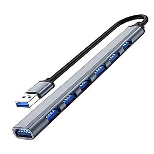 7 Ports USB C Hub,7 in 1 USB C Hub Multiport Adapter,USB 3.0 High Speed for Laptop PC Hard Drive Keyboard (7 Ports USB)