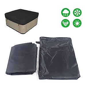 LYNICESHOP Square Hot Tub Cover, Heavy Duty Waterproof Oxford Cloth Hot Tub SPA Cover, Dust-Proof UV Resistant, 78.7 x 78.7 x 11.81 Inch