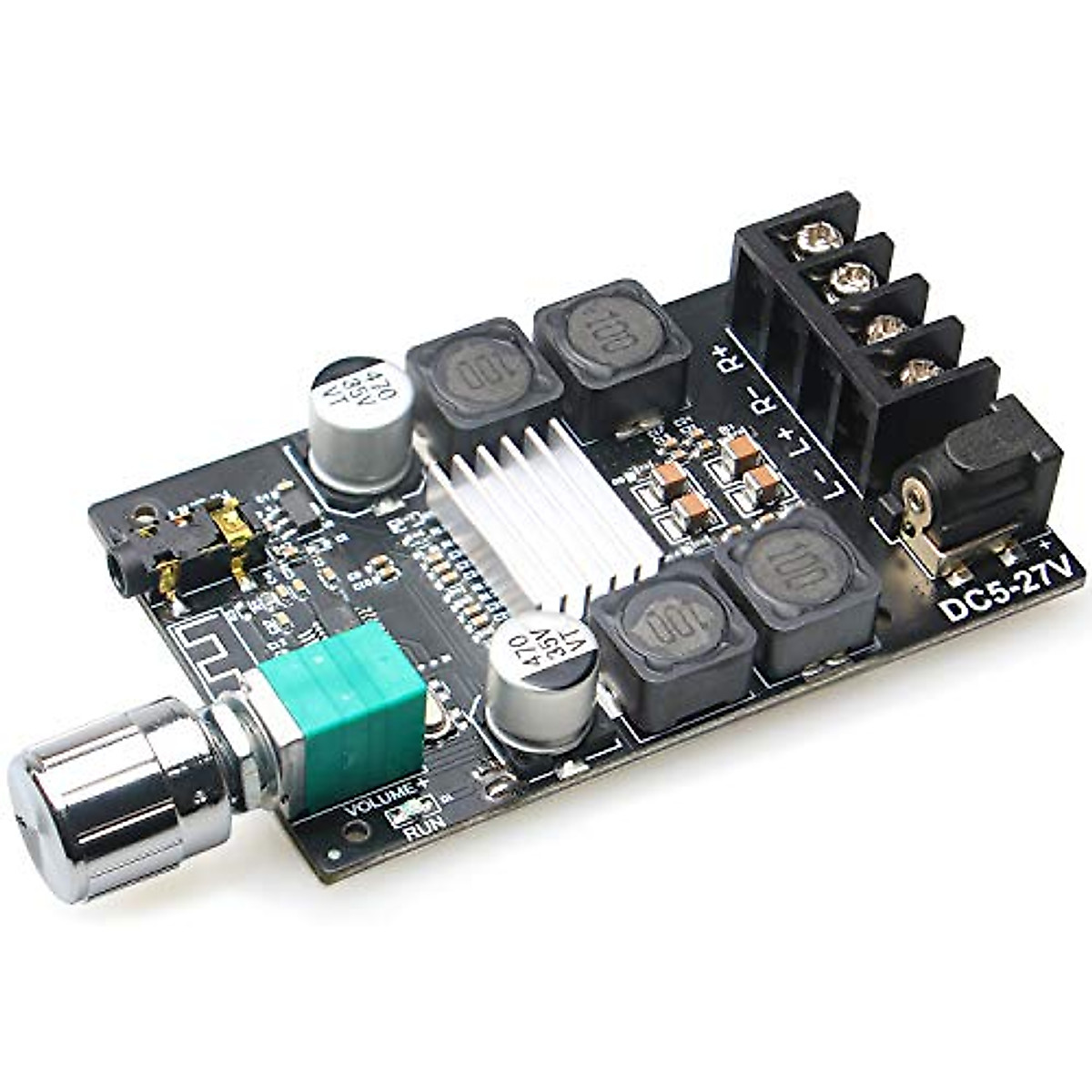 DAMGOO 50W+50W Bluetooth 5.0 Amplifier Board,100w Audio Amp Board Dual Channel DC8-24V,Easy Installation and Password Free Connect to Phone Quietly