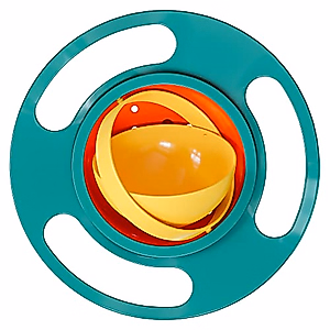 CheemZ Gyro Bowl for Toddlers-Baby Magic Bow-360 for Kids Age 1 To 3 Years-Spill Resistant Bowls for Toddlers with Lid and 360 Bowl Rotations, Mess Free Snack Bowls for Toddlers, 17 x 17 x 7cm - Green