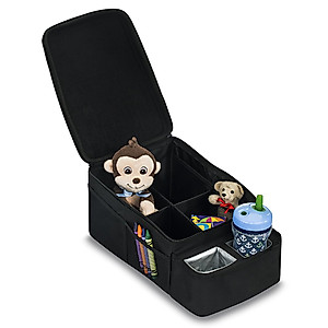 Britax Car Seat Organizer Caddy with Insulated Cup Holders | Crash Tested + 8 Mesh Pockets + Removable Center Dividers + Zipper Top