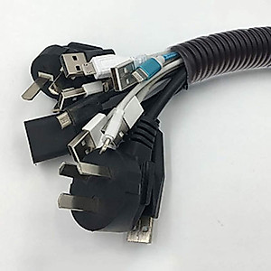 PIVBY 30 ft Dog Cat Cord Protector Wire Loom Tubing Protect Electric Wires Chewing from Rabbits, Cats and Other Pets - Efficiently manages Open Cables