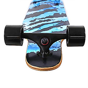 Longboard Skateboard, 41 Inch 8 Layer Canadian Maple Drop Through Longboards for Kids Boys Girls Youths Beginners.