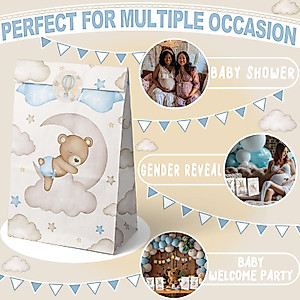 Outego 24 Teddy Bear Party Favor Bags Brown Bear Balloon Baby Shower Goodie Bags Balloon Bear Theme Baby Shower Bags Teddy Bear Baby Shower Decoration