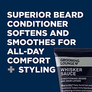 Grooming Lounge Whisker Sauce Beard Conditioner - Conditioning Beard and Skin Lotion - Eliminates Itching and Flaking - Enables Easy Combing and Styling - No Parabens - Cruelty Free - 4 oz