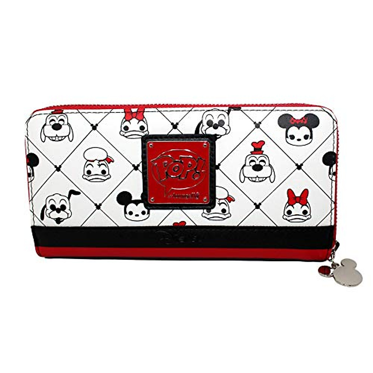 Loungefly Disney Sensational 6 AOP Zip Around Vegan Leather Wallet, White, Medium