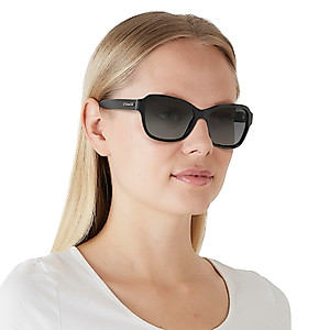 Coach HC8232 Sunglasses, Black/Dark Grey Gradient, 56 mm