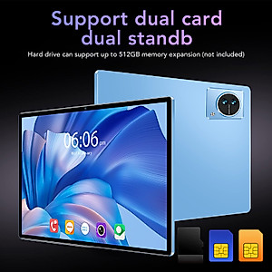 Luqeeg Office Tablet, US Plug 100‑240V 8GB RAM 128GB ROM Tablet HD CPU COTA Core 10.1 Inch Dual IPS Camera for Family (#4)