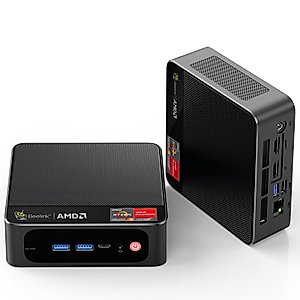 Beelink Mini PC, AMD Ryzen 5 5560U(6C/12T, Up to 4.0GHz), 16GB DDR4 RAM 500GB NVMe SSD, SER5 Mini Computers Support 4K@60Hz Triple Display WiFi6/BT5.2/DP1.4/HDMI2.0/USB3.2 Gaming/Office/Home
