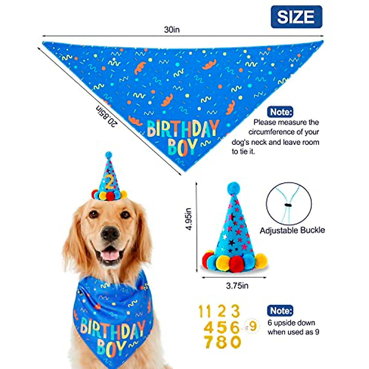 Hollucky Dog Birthday Party Supplies,Dog Party Decorations Set with Dog Birthday Hat,Birthday Banner,Dog Paw Bone Balloon,Dog Birthday Bandana for Large Dogs Pets,Puppy Supplies,Dog Birthday Gift