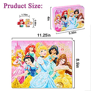 Puzzles for Kids Ages 4-8 100 Pieces Jigsaw Puzzles for Boys and Girls Educational Learning Puzzles in Metal Box.