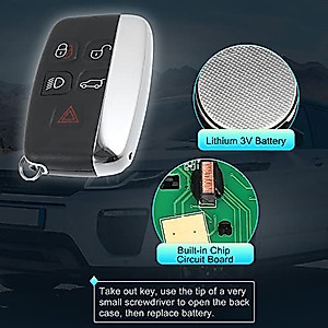 X AUTOHAUX 315MHz KOBJTF10A Replacement Smart Proximity Keyless Entry Remote Key Fob for Range Rover Evoque Sport 2012-2017 for Land Rover LR2 LR4 2012-2015 5 Buttons