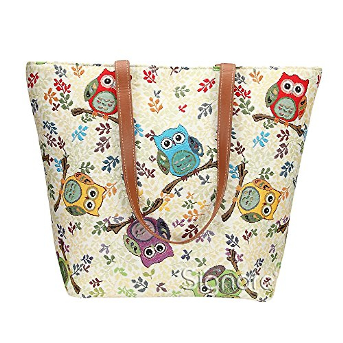 Signare Tapestry Shoulder Bag Tote Bag for Women with Owl Design (SHOU-OWL)