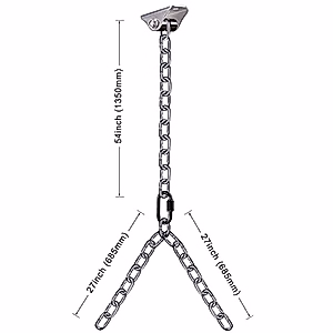 BeneLabel Set of 2 Heavy Duty Porch Swing Hanging Chain Kit, Hammock Chair Hardware for Indoor Outdoor Playground Hanging Chair Hammock Chair Punching Bags, 4 Screws for Wooden, 1000LB Capacity, 81"