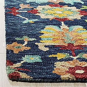 Safavieh Aspen Collection 3' x 5' Navy/Red APN510N Handmade Boho Wool Area Rug