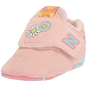 New Balance Kid's 574 V1 Crib Hook & Loop Sneaker, Pink Haze/Natural Pink, 3 Infant