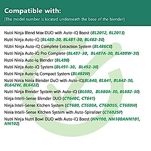 2Pack 24OZ Cups for Ninja Blender with Lid and Cup Brush for Ninja Auto iQ BL450 BL454 BL456 BL480 BL482 BL640 BL642 BL682 BN751 BN801