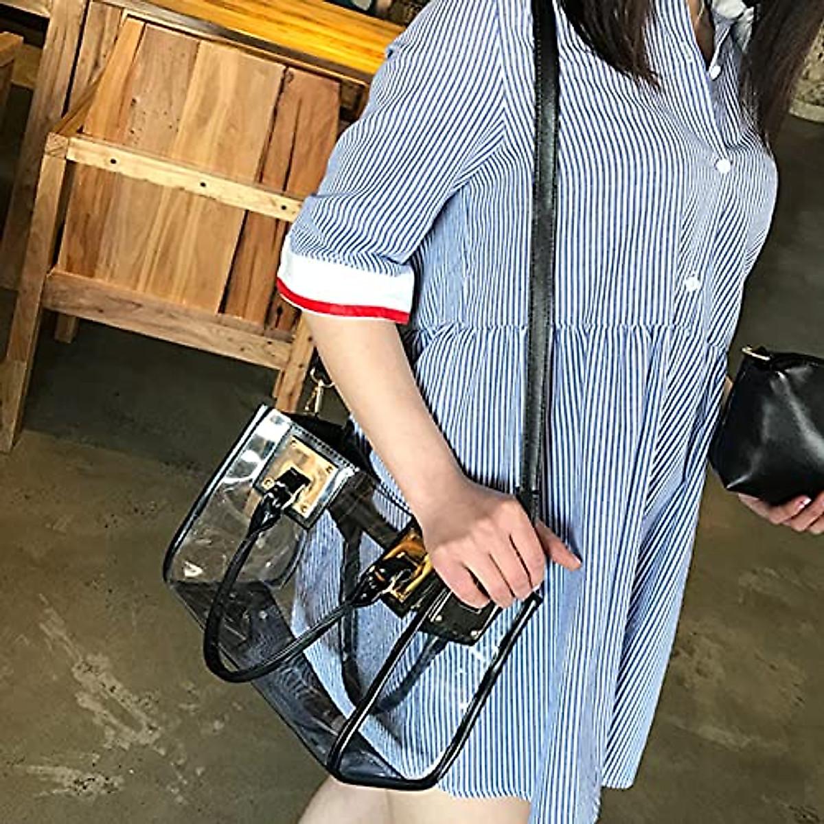 sikiwind Transparent PVC Shoulder Crossbody Bags Women Handbag Fashion Jelly Clear Beach Shopping Tote Female Travel Clutch