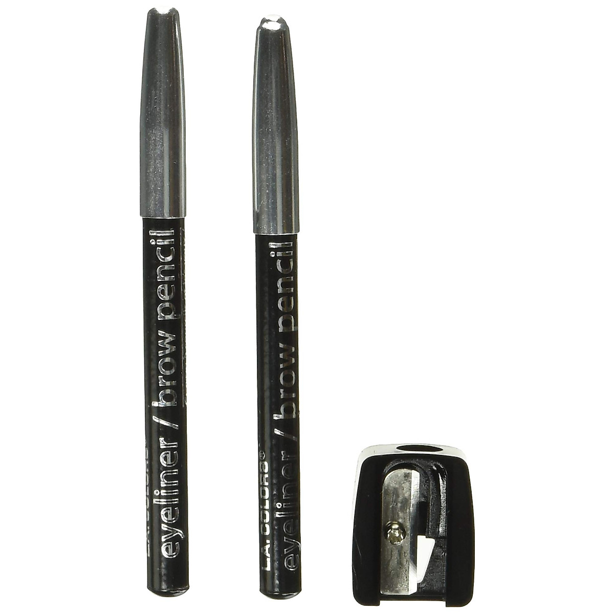 L.A. COLORS Eyeliner/Brow Pencils w/Sharpener, Black CBPN222