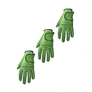 3 Mens EverGrip Green Cabretta Golf Glove (Left Handed Glove for The Right Handed Golfer) (Small)