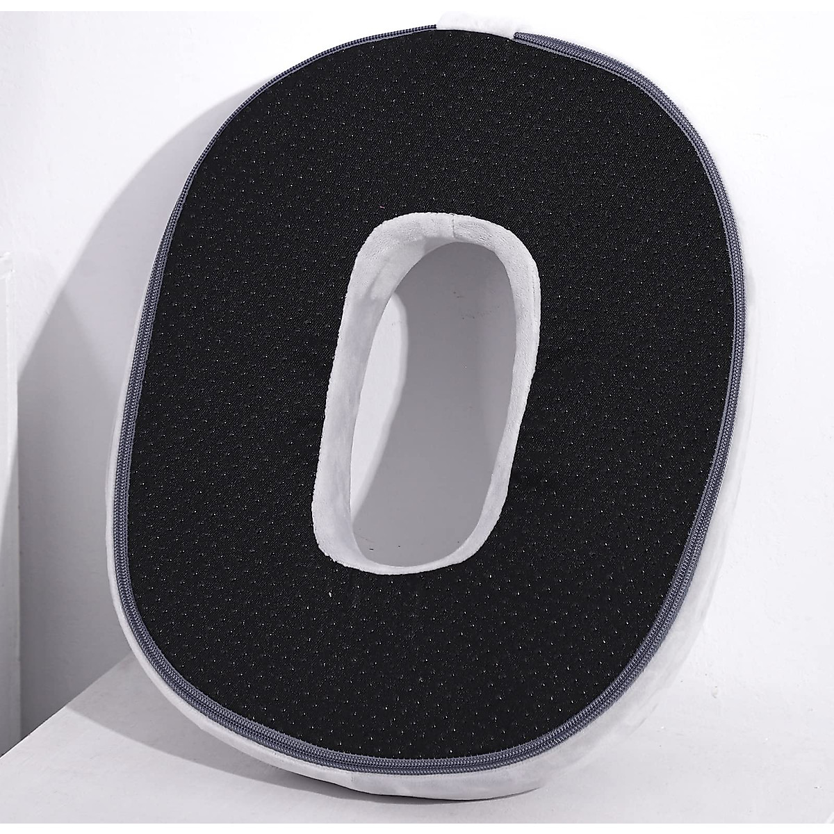 CLRUPR Memory Foam Seat Cushion - Donut Cushion for Haemorrhoid and Piles Sufferers, Suitable for Wheelchair, Car Seat, Office Or Outdoor (Gray)（14.9 * 12.5 * 2.6inch）