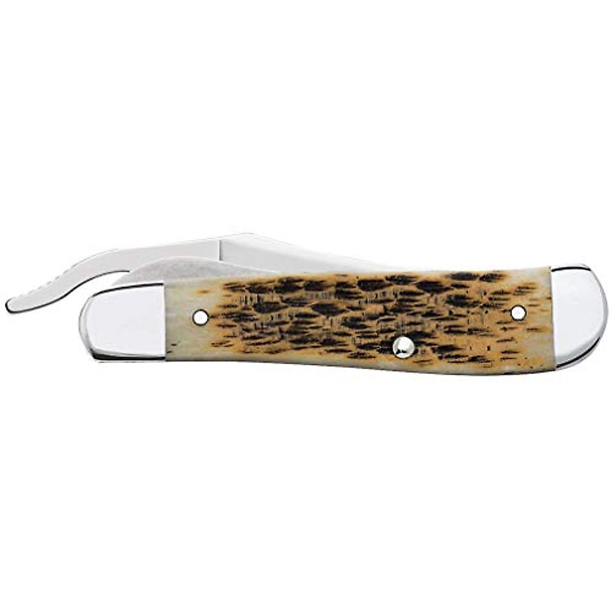 Case WR XX Pocket Knife Amber Jigged Bone Russlock Item #260 - (61953L SS) - Length Closed: 4 1/4 Inches