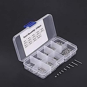 Screw 320pcs M2 Machine Screws Set Fasteners for Laptop/Hard Disk/Keyboard/Phone/PC Stainless Steel Material Tool