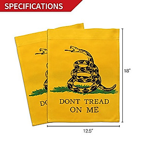 ANLEY Double Sided Premium Garden Flag, Dont Tread On Me Patriotic Garden Flags for Home Decor - Weather Resistant & Double Stitched Yard Flags - 18 x 12.5 Inch