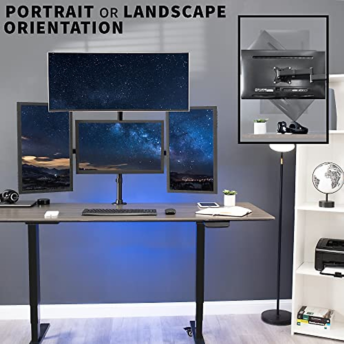 VIVO Quad Monitor Adjustable Heavy Duty Mount, Articulating Stand for 4 LCD Screens up to 24 inches STAND-V004Y