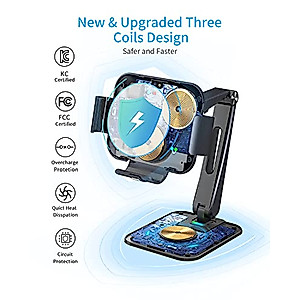 ANPULES Wireless Charger Stand for Z Fold 4/3/2, ANPULES [3 Coils] 2 in 1 Charging Station for Samsung Galaxy Buds 2 Pro/Pro / 2 / Live and Z Fold Series