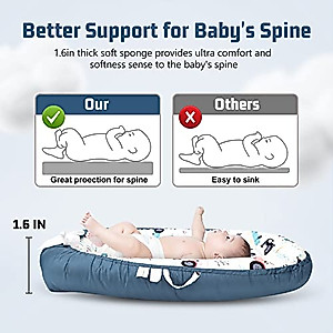 Baby Lounger Cover Adjustable Baby Nest Cover for Co Sleeping, Ultra Soft Cotton Baby Bed Cover Perfect for Traveling and Napping