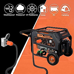 Finderomend 25 ft 50 Amp Generator Cord and Power Inlet Box Combo Kit,125/250 Volts,Generator Power Cord NEMA 14-50P to SS2-50R Extension Cord,for Home RV Backup Power Solution