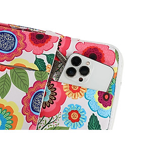 SANFAN 360° Protective 3 Pockets Laptop Sleeve Case Bag with Handle for MacBook Air 15 inch,MacBook Pro 16 inch and 15.6 inch Screen Laptop (Flowers)