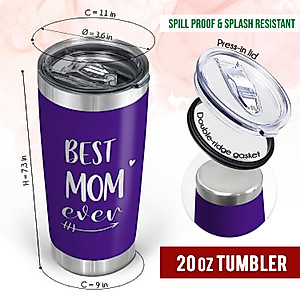 TEEZWONDER Gifts For Mom From Daughter Son - Mothers Day, Christmas, Valentines Day, Birthday Gifts For Mom, Mother Gifts, Mom Gifts Idea, First Mom, New Mom Gifts - Mom 20 Oz Laser Engraved Tumbler