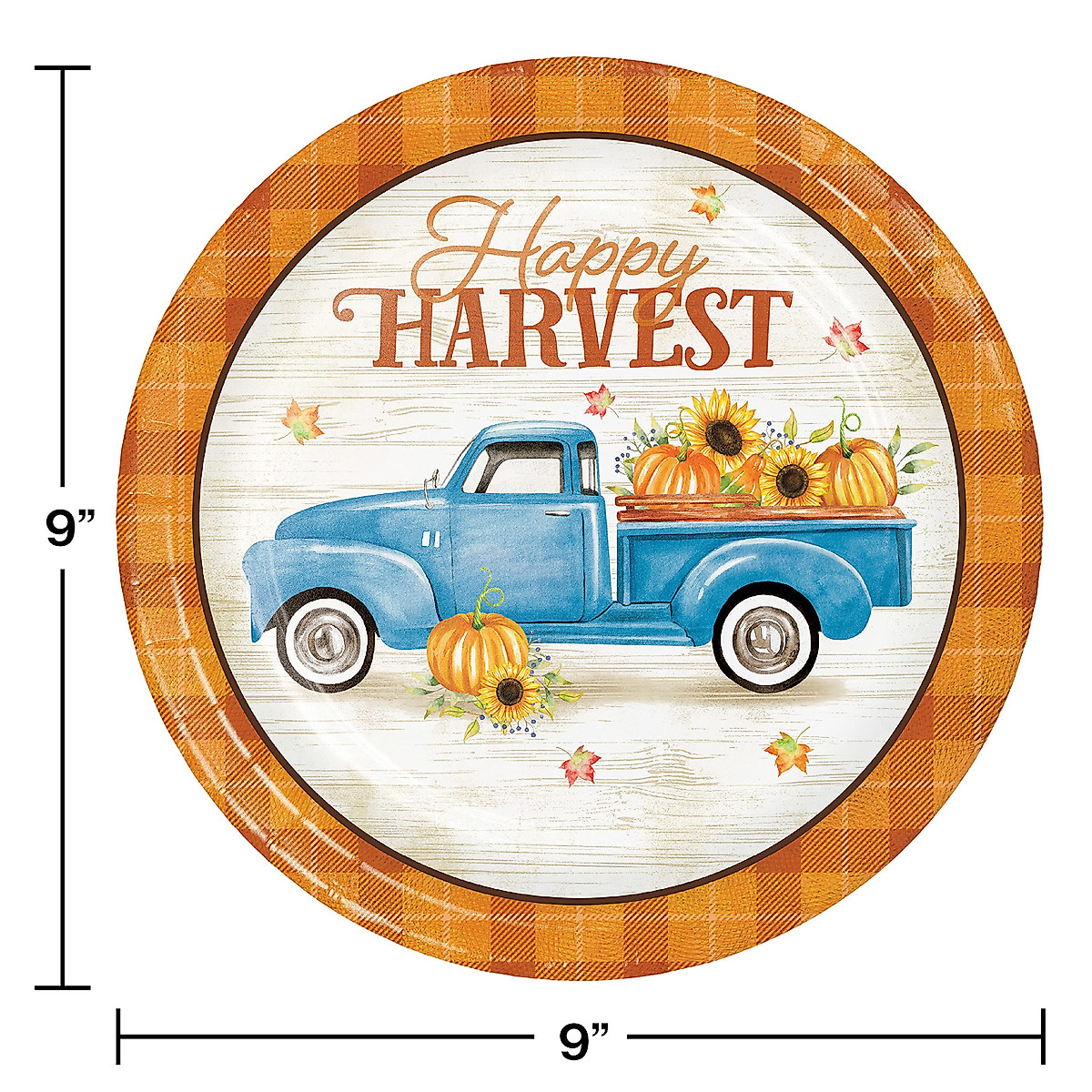 Happy Harvest Fall Paper Plates, 8 ct