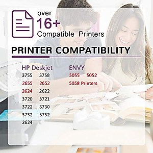 Inktopia Remanufactured Ink Cartridge Replacement for HP 65 XL 65XL N9K04AN for HP Envy 5055 5052 5058 DeskJet 3755 2655 3720 3722 3723 3730 3732 3752 3758 2652 Printer (1 Black 1 Color)