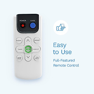 hOmeLabs Window Air Conditioner 8000 BTU - Energy Efficient, Digital Thermostat, Remote Control - Ideal for Rooms up to 350 Square Feet