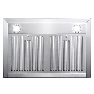 COSMO COS-63175 30 in. Vista Collection 380 CFM Ducted Wall Mount Range Hood, Button Controls, LED Lights, Stainless Steel