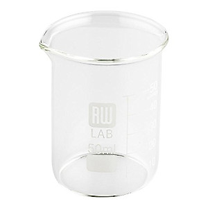 Restaurantware RW Lab 50 ML Glass Beakers 10 Dishwasher Safe Cocktail Mixing Glasses - Chemistry-Inspired Scratch Resistant Clear Glass Cocktail Beakers For Cocktails Appetizers Desserts